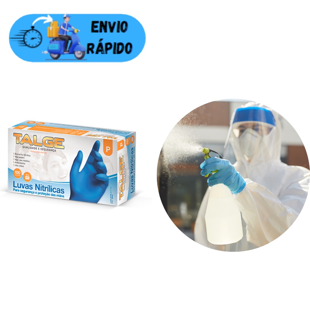 CAIXA DE LUVA DE PROCEDIMENTO NITRILICA TALGE AZUL SEM PÓ DESCARTÁVEL ...