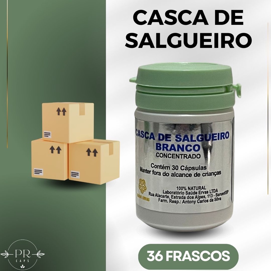 Kit 36 Potes Casca de Salgueiro Branco Concentrado Original | Shopee Brasil