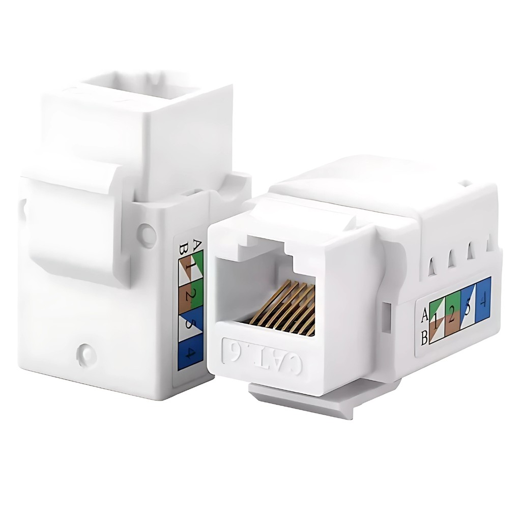 Conector Rj45 Utp Femea Cat6 Branco Keystone | Shopee Brasil