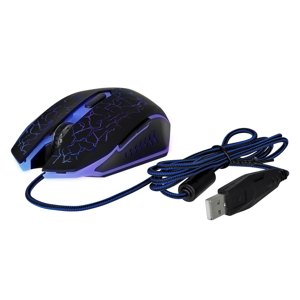 Mouse Com Fio Usb Gamer Com Led 7 Cores Rainbow Rgb 3600 Dpi Rápido Fio de 1,4 Metros | Shopee ...