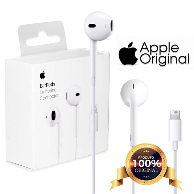 Fone de ouvido com fio original Apple Lightning do iPhone 7 ao 14Pro ...