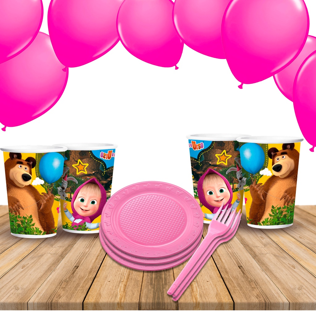 Kit festa completo 93 itens Decoração Masha E o Urso anive | Shopee Brasil