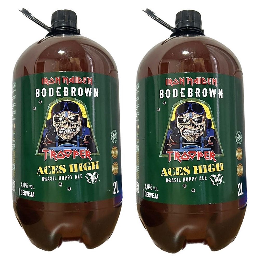 2 Growler Kit Chope Aces High Iron Maiden 2 litros cada - Original ...