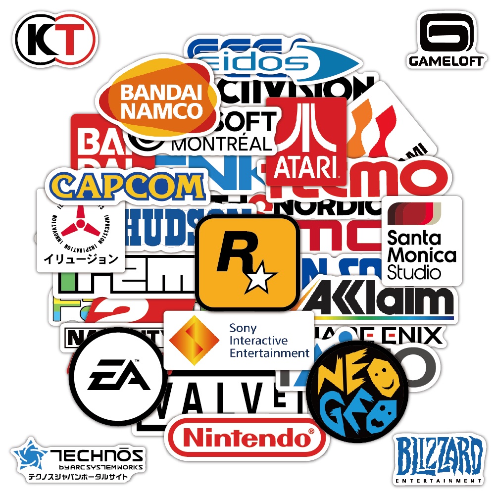 34 pcs Video Game Company Logos Adesivos De PVC À Prova D'água | Shopee ...