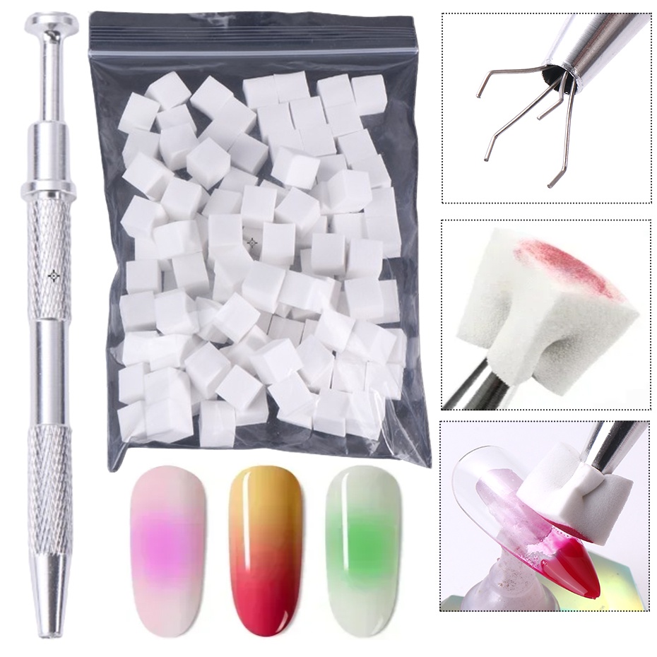 100pcs Esponjas De Arte De Unhas Suaves Gradientes Ferramentas De ...