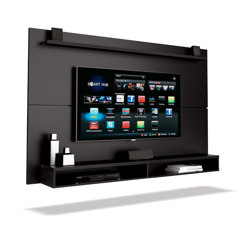 Painel Para TV Até 65 Polegadas Com Prateleira 1,80m Max Preto | Shopee ...