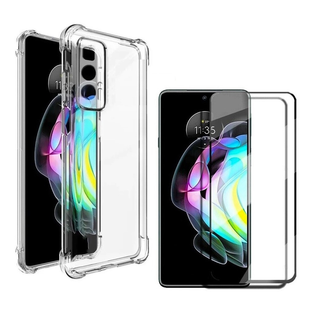 Capa Case Capinha Anti Impacto Para Moto Edge 20 Pro Película 3d