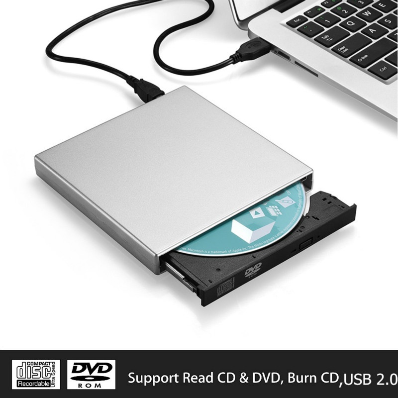 Leitor De DVD/CD Externo USB-RW Com Dois Cabos Para Windows , Mac OS ...