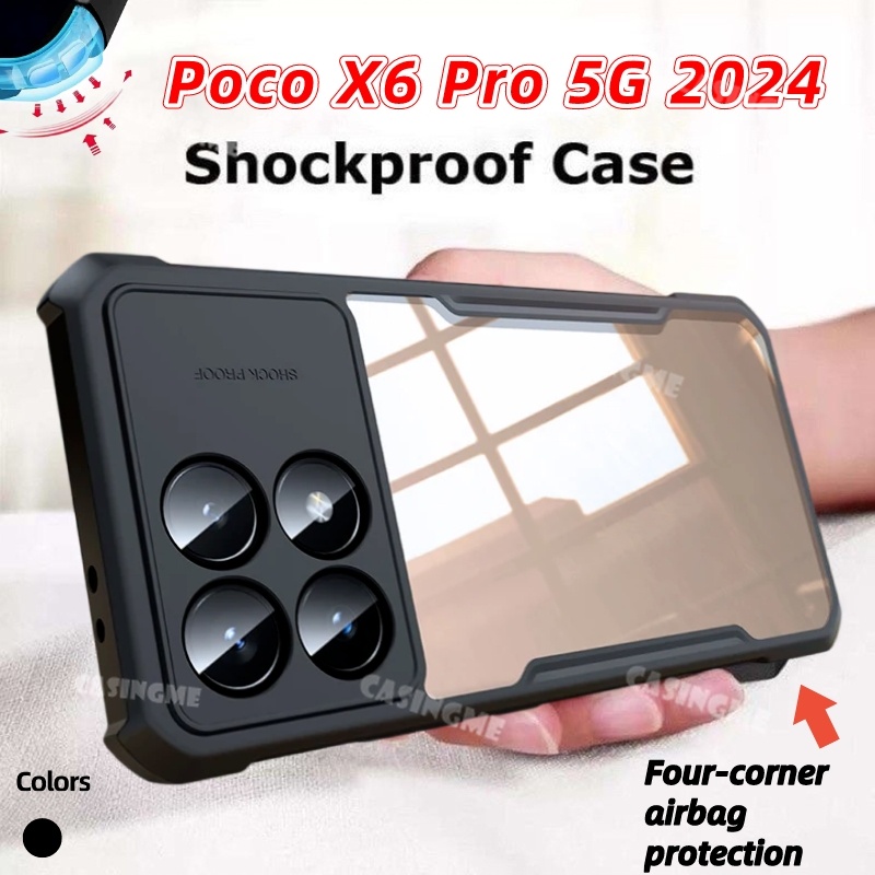 Poco X6 Pro 5G 2024 Transprent AirBag Invólucro Para X6Pro PocoX6Pro 5G Redmi K70 K70E 2024 Capa ...