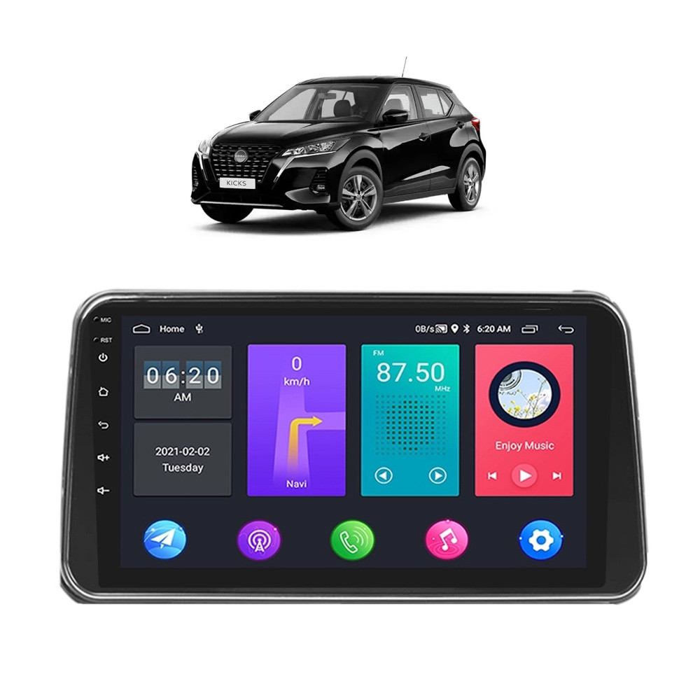 Kit Multimidia Kicks PCD Carplay AndroidAuto 9 Pol - Roadstar 908BR | Shopee Brasil