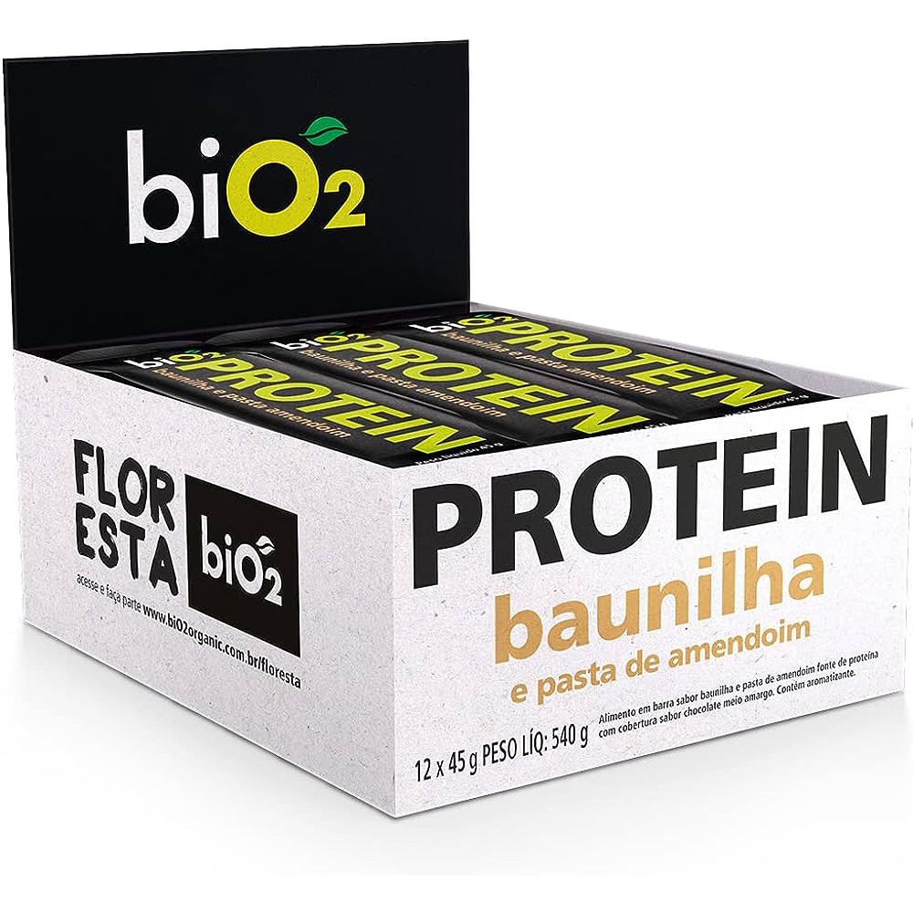 Barra de Proteína Vegana Protein Bar (12 Unidades de 45g) Baunilha ...