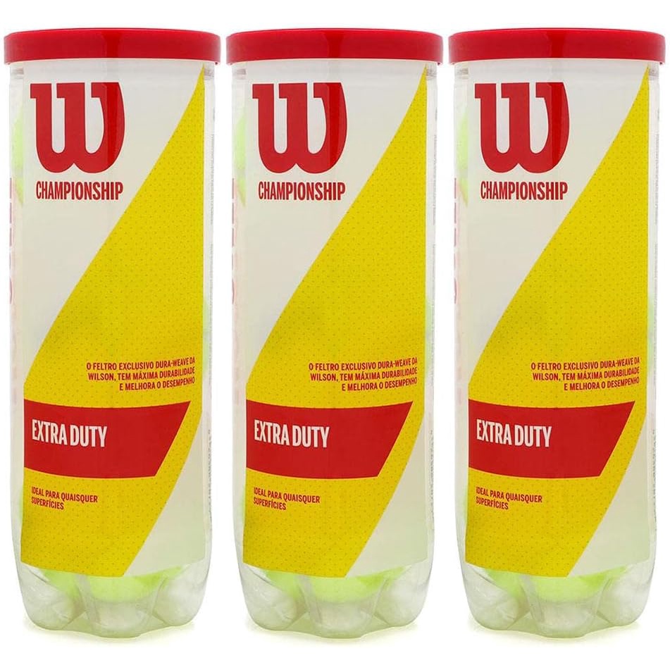 Bola Tênis Wilson Championship Extra Duty Kit c/ 3 Tubos | Shopee Brasil