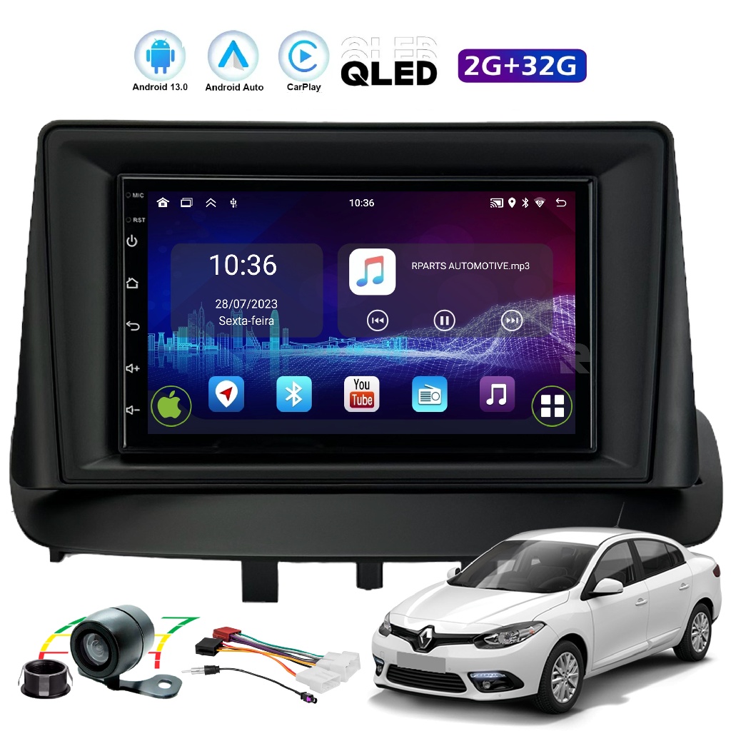 Kit Central Multimidia 2 Din Android Renault Fluence 2008 a 2016 ...