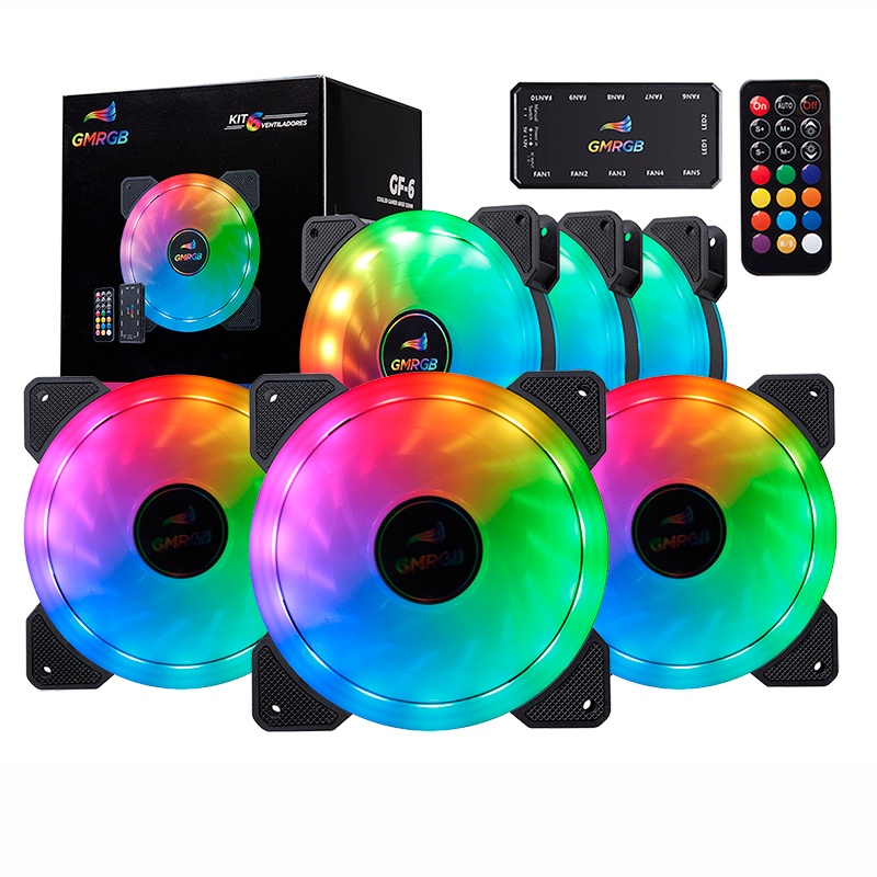 Cooler GMRGB Kit 3, 5 ou 6 Computer Case PC ARGB Cooling Fan Adjust LED ...