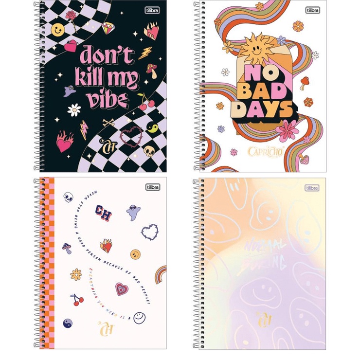 Caderno Capricho Universitário Capa Dura 2023 16 Matérias 256 Folhas ...