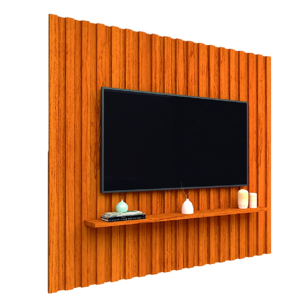 Painel para TV até 70 Polegadas Ripado 1,76x1,85m com Prateleira ...