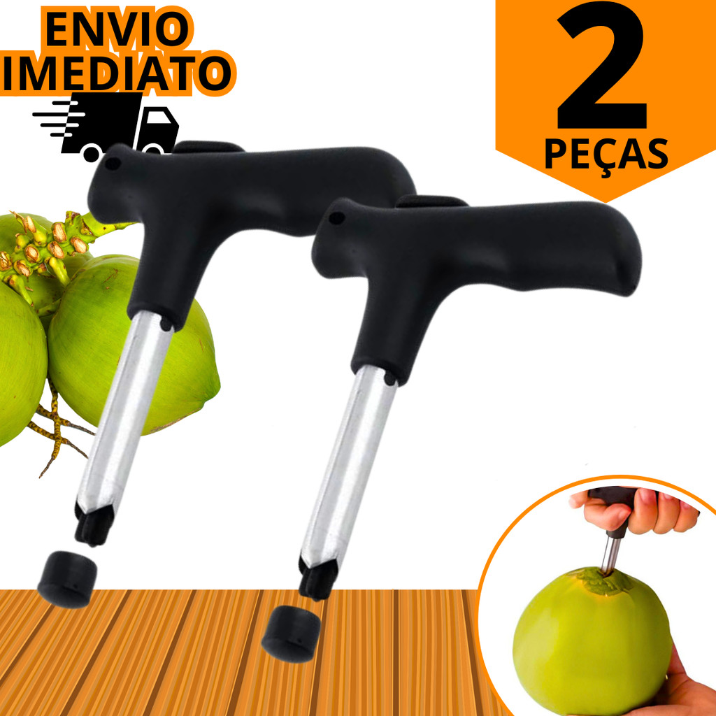 Kit 2 Furador Abridor De Coco Em Inox Fura Coco Profissional Resistente ...
