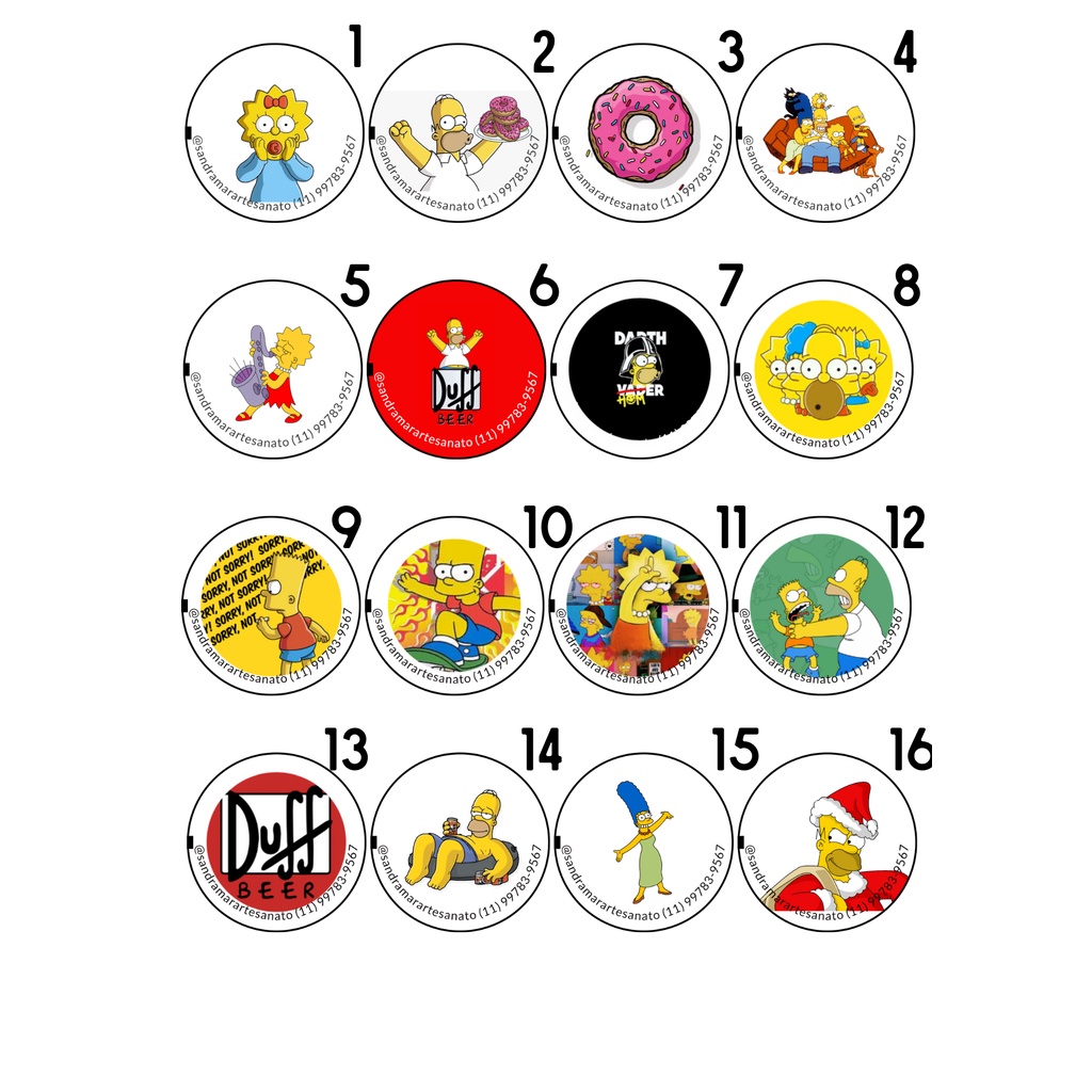 BOTTONS PERSONALIZADOS 3 SIMPSONS DESENHOS | Shopee Brasil