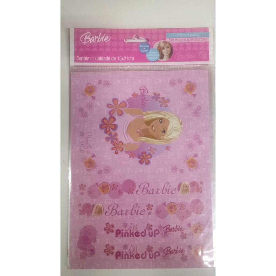 Papel para decoupage tema Barbie da Mercur | Shopee Brasil
