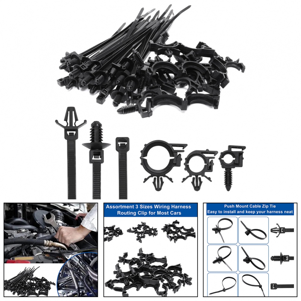 Clipes De Roteamento De Fio De Carro Peças Kit S Cabo Zip Tie Chicote ...