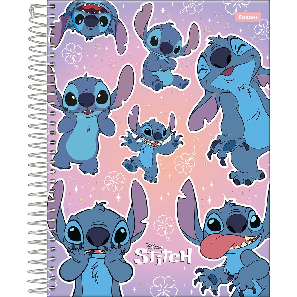 Caderno Foroni college Stitch espiral 160 folhas | Shopee Brasil