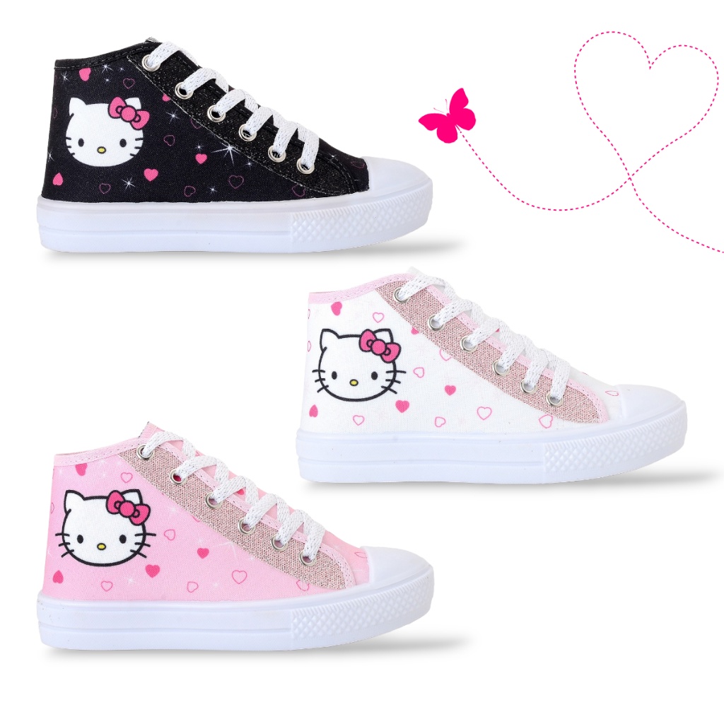 Botinha Infantil Feminino Casual Star Menina Hello Kitty - 043 | Shopee ...
