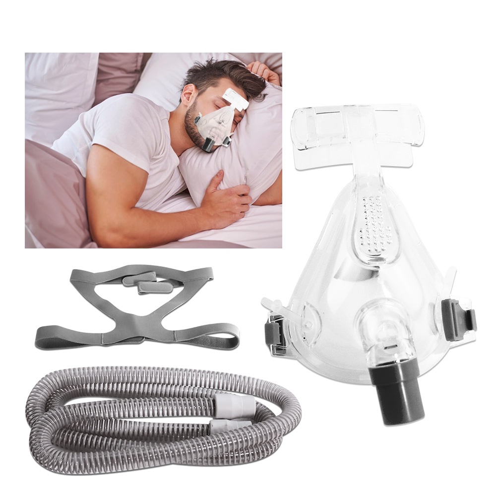 Máscara Respiratória Facial Completa Ajustável CPAP Ventilador ...