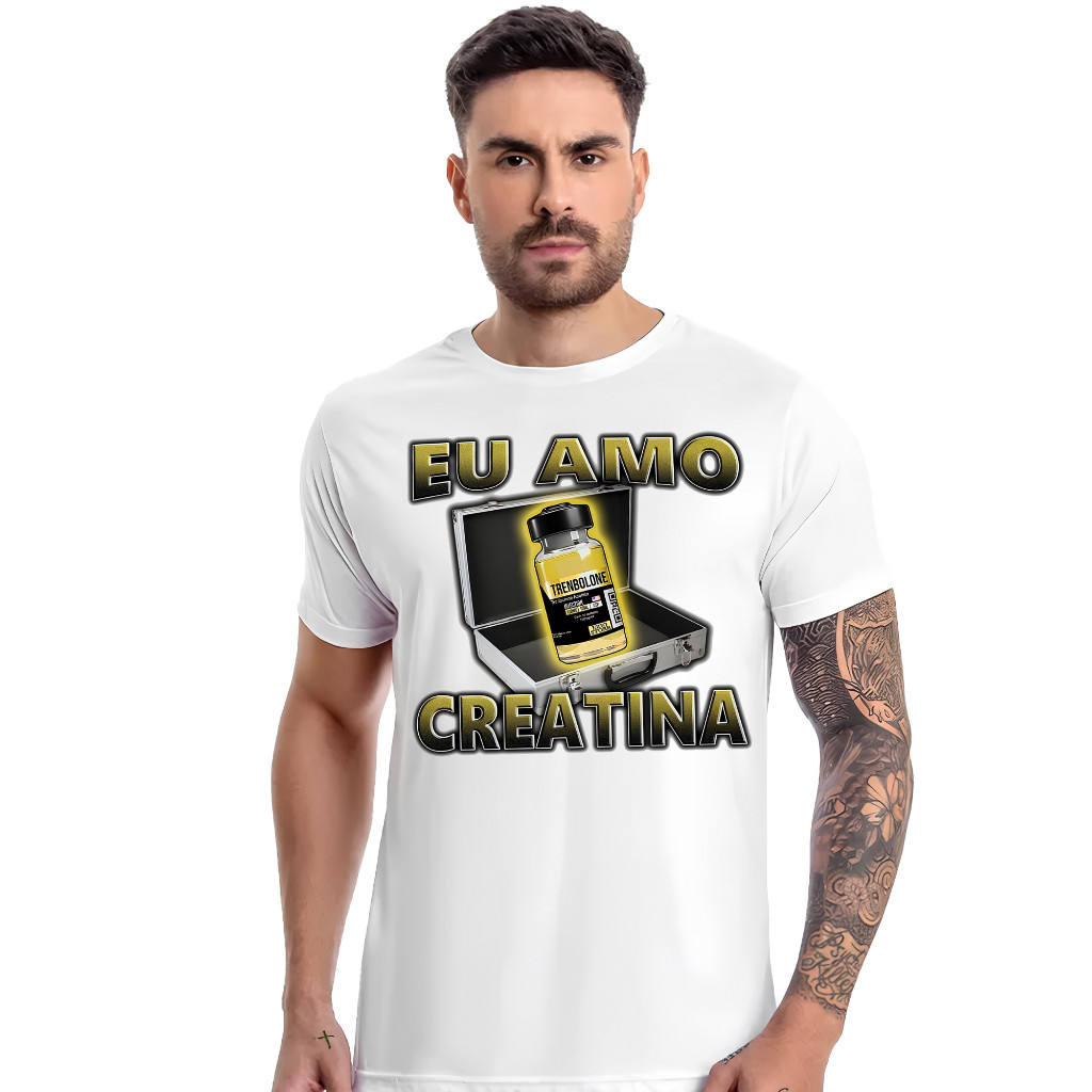 Camiseta treino Maromba | Amo Creatina - Meme, Musculação | Shopee Brasil