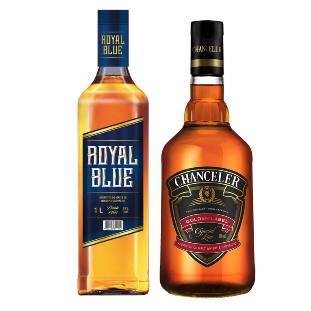 Whisky Royal Blue 1L + Whisky Chanceler Golden Label 1L | Shopee Brasil