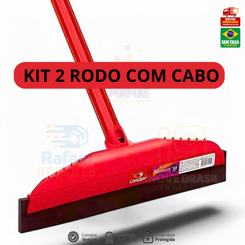 KIT 2 OU 1 Rodo em Plástico 40cm com e sem Cabo unidade - Condor ...
