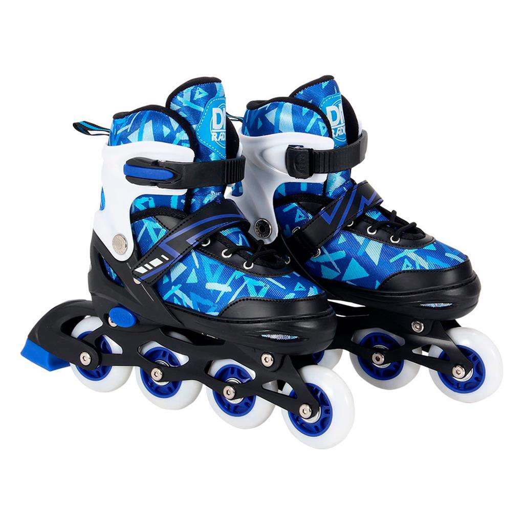 Patins Inline Infantil Radical Ajustavel Em 4 Numeros Azul Menino ...
