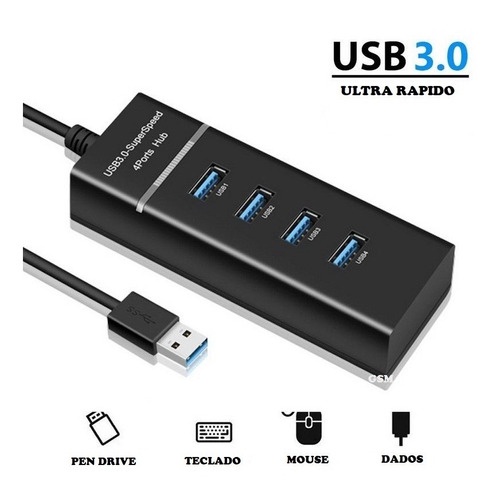 Hub Usb 3 0 4 Portas Entradas 9 Pinos Extensor | Shopee Brasil