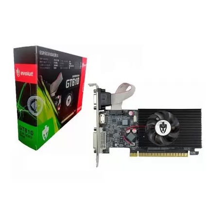 Placa de Video Evolut GEFORCE GT 610 2GB DDR3 - 96 BIT | Shopee Brasil