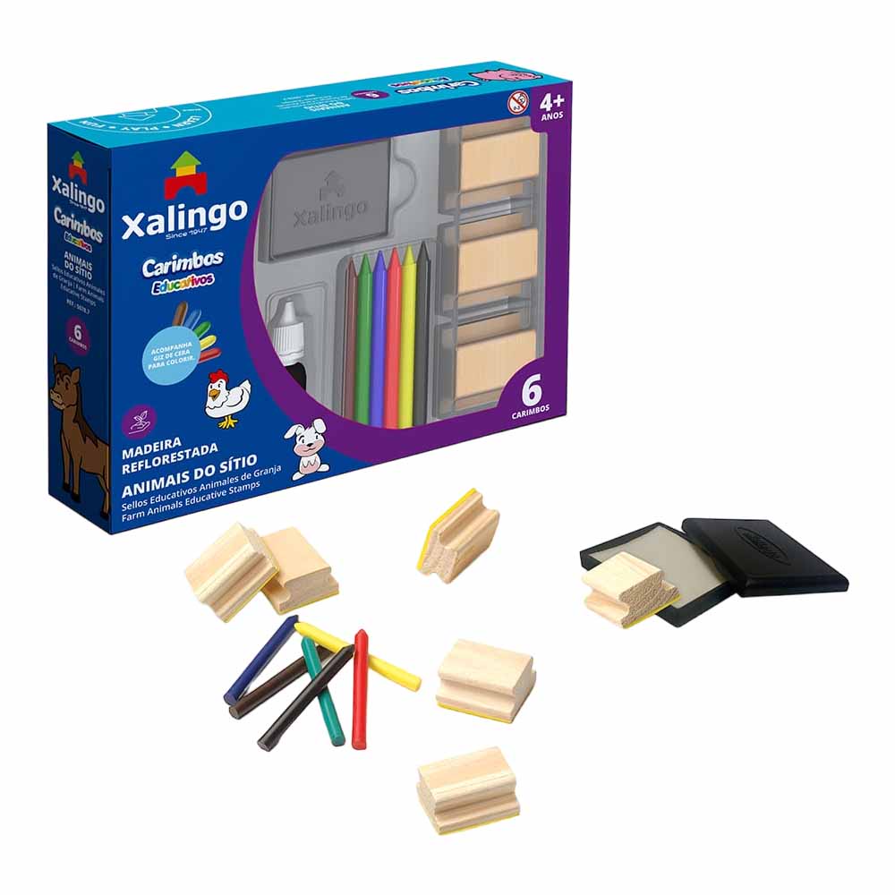 Carimbos Educativos Animais do Sítio 0787 Xalingo - UN | Shopee Brasil