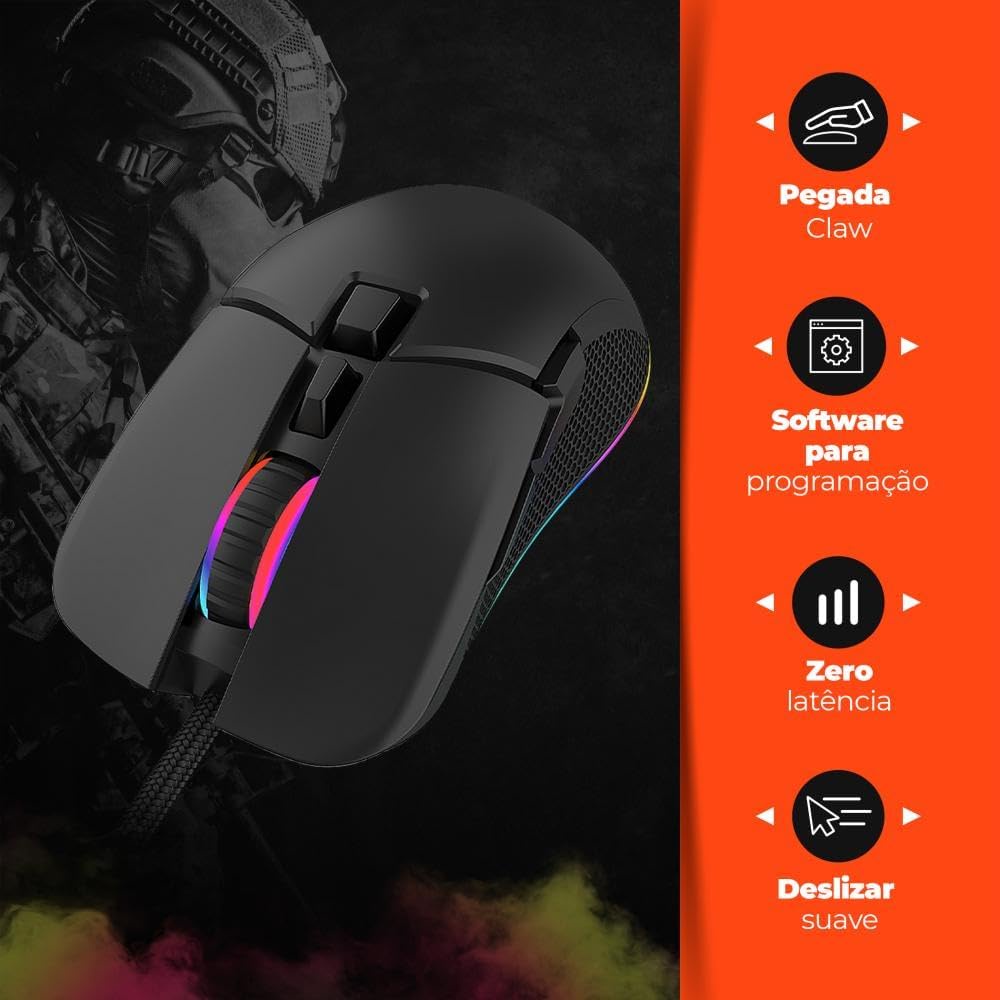 MOUSE RGB GAMER GHOST LIGHT | Shopee Brasil
