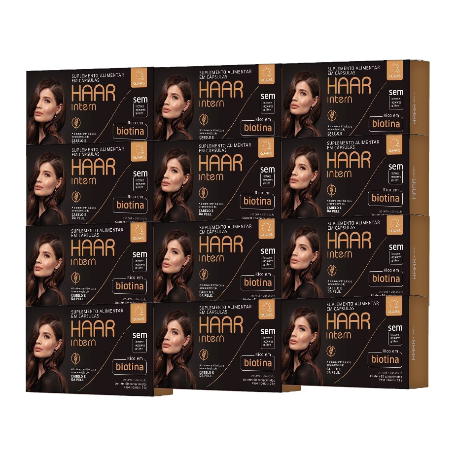 Kit 12x Suplemento Haar Intern Com 60 Comprimidos - Quaris | Shopee Brasil