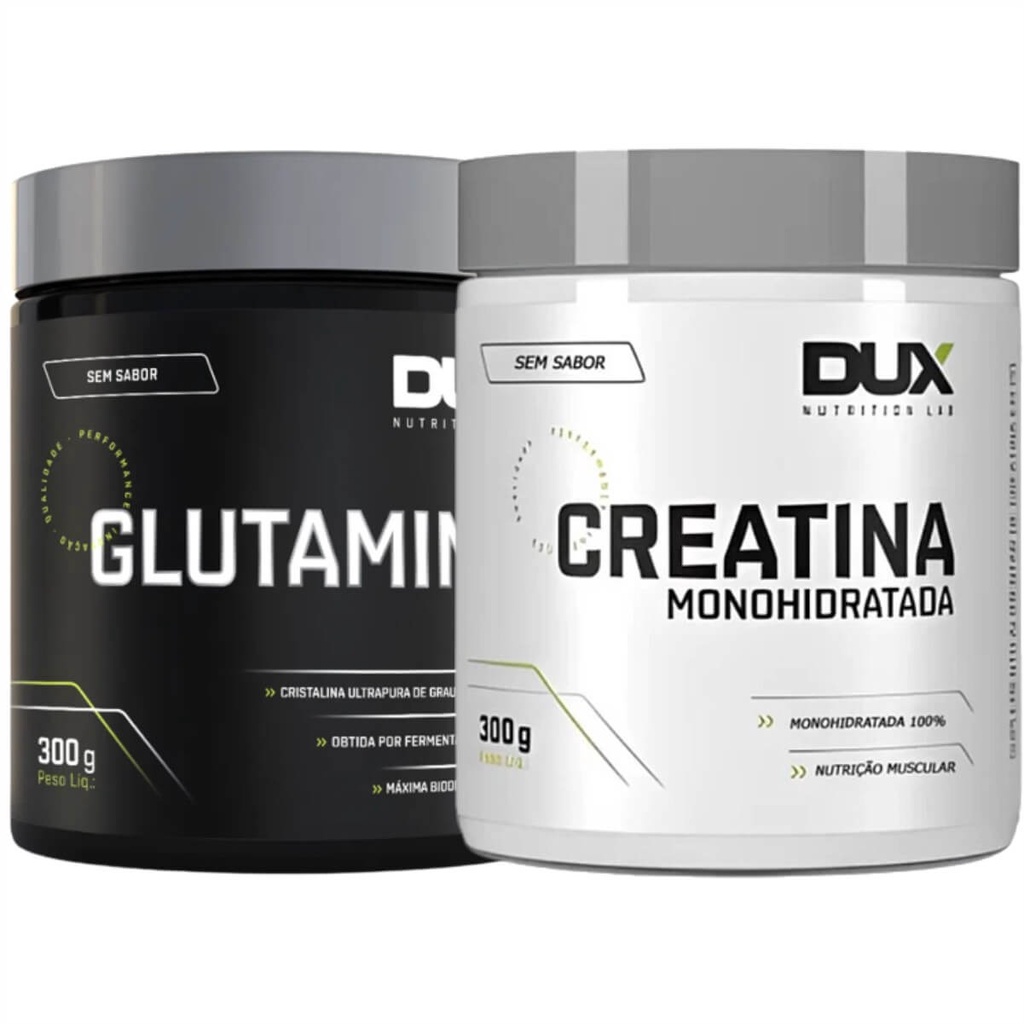Creatina Dux 100% Pura 300g + Glutamina Pura Dux Nutrition 300g ...
