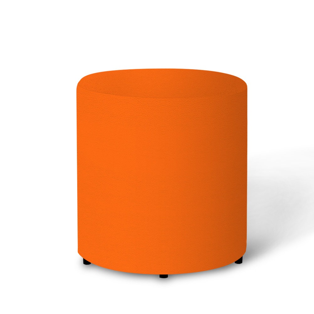 Puff Pufe Redondo Decoração Corino Laranja | Shopee Brasil