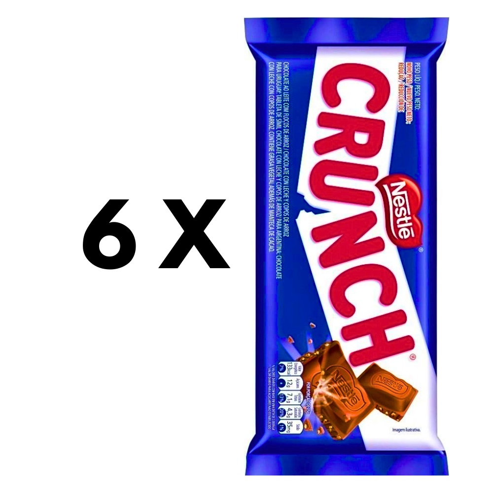 Kit Barra De Chocolate Crunch NESTLÉ - 6un De 80g Cada | Shopee Brasil
