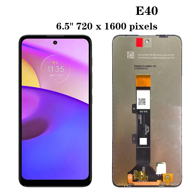 6.5" Frontal Tela Para Moto E30&E40 Compativel XT2158-6 XT2159-3 Display Touch Lcd Com Aro ...