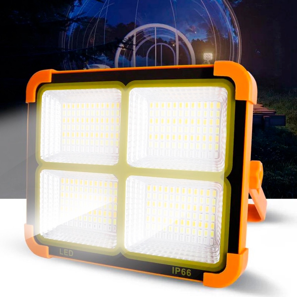 Refletor LED Solar Bateria Portátil Recarregável 50w 150w | Shopee Brasil
