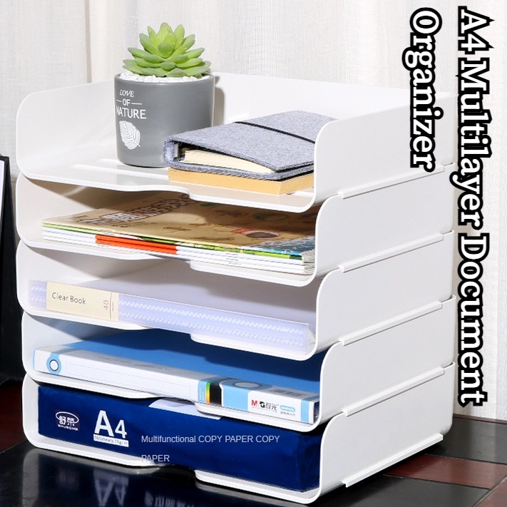A4 Multilayer Document Organizer, Office Desktop File Storage Box, Desk ...