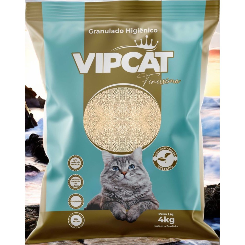 Areia de Gato Vip Cat 🐾 4kg e Fardo 20kg – Super Absorvente! | Shopee ...