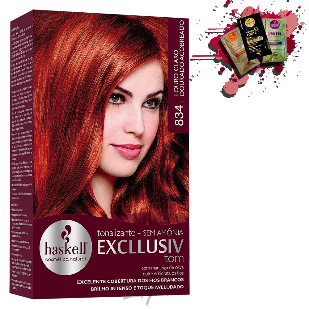 Tonalizante 834 Haskell Excllusiv Tom Louro Claro Dourado Acobreado | Shopee Brasil
