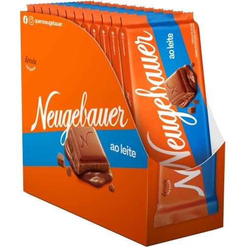 Caixa 12 Barras Chocolate Neugebauer Ao Leite 60g - 720g | Shopee Brasil