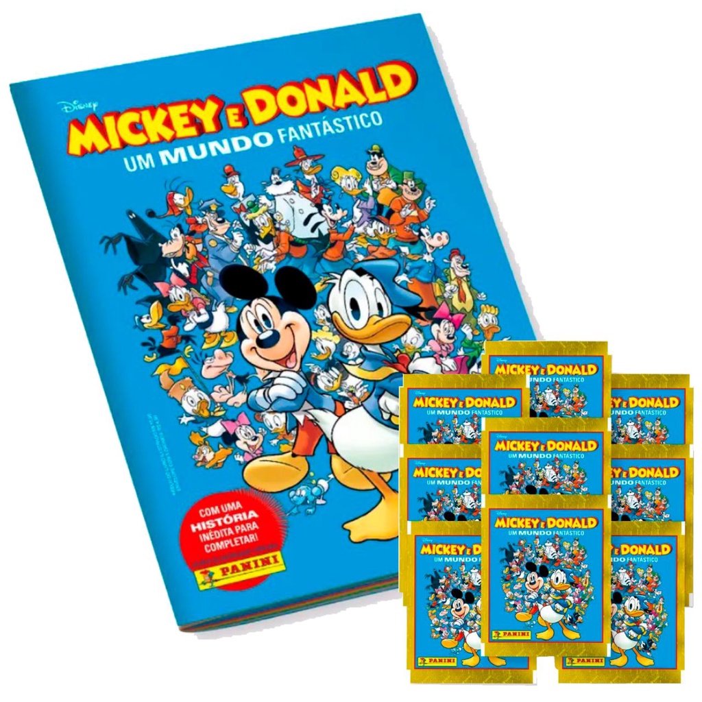 Mickey & Donald Álbum Disney Capa Cartão +50 figurinhas (10 Envelopes ...