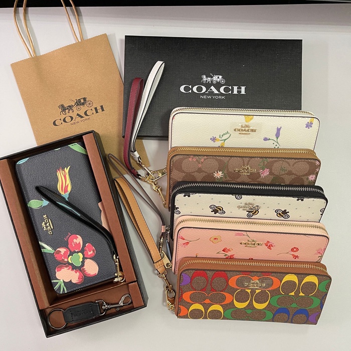Porta-Carteira COACH Cartões De Embreagem C8695 C9714 C8694 (Com ...