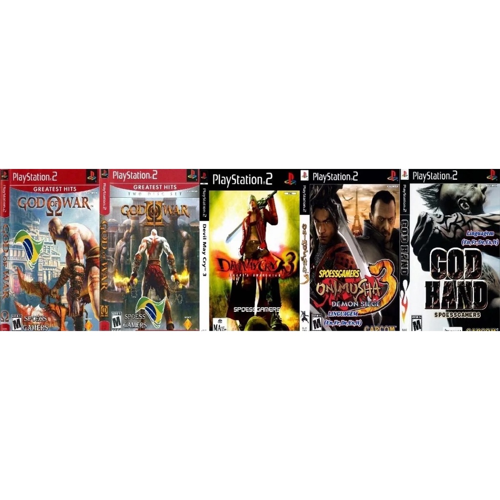 5 Jogos ps2 God Of War Devil May Cry Onimusha God Hand y | Shopee Brasil
