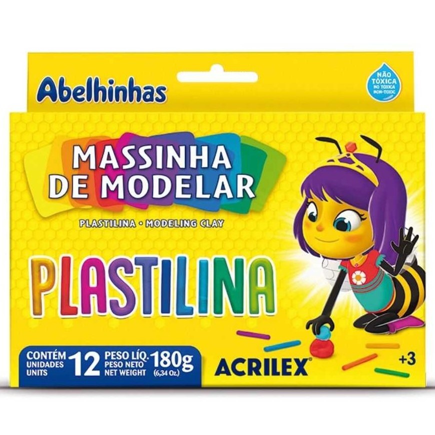 MASSA MODELAR 12 CORES PLASTILINA ACRILEX | Shopee Brasil