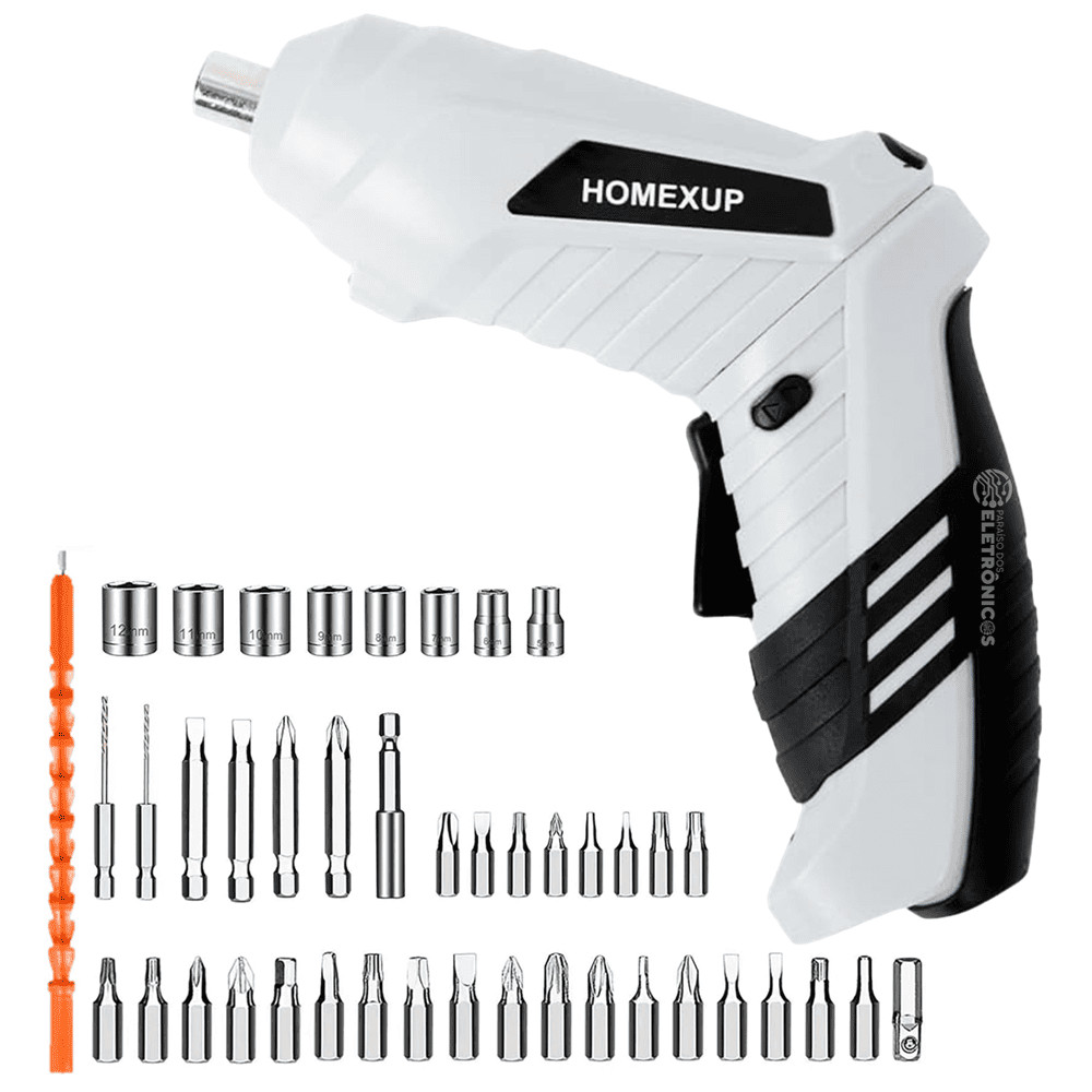 Kit Parafusadeira Mini Portátil Recarregável Com Maleta 47 Pçs Voltagem ...